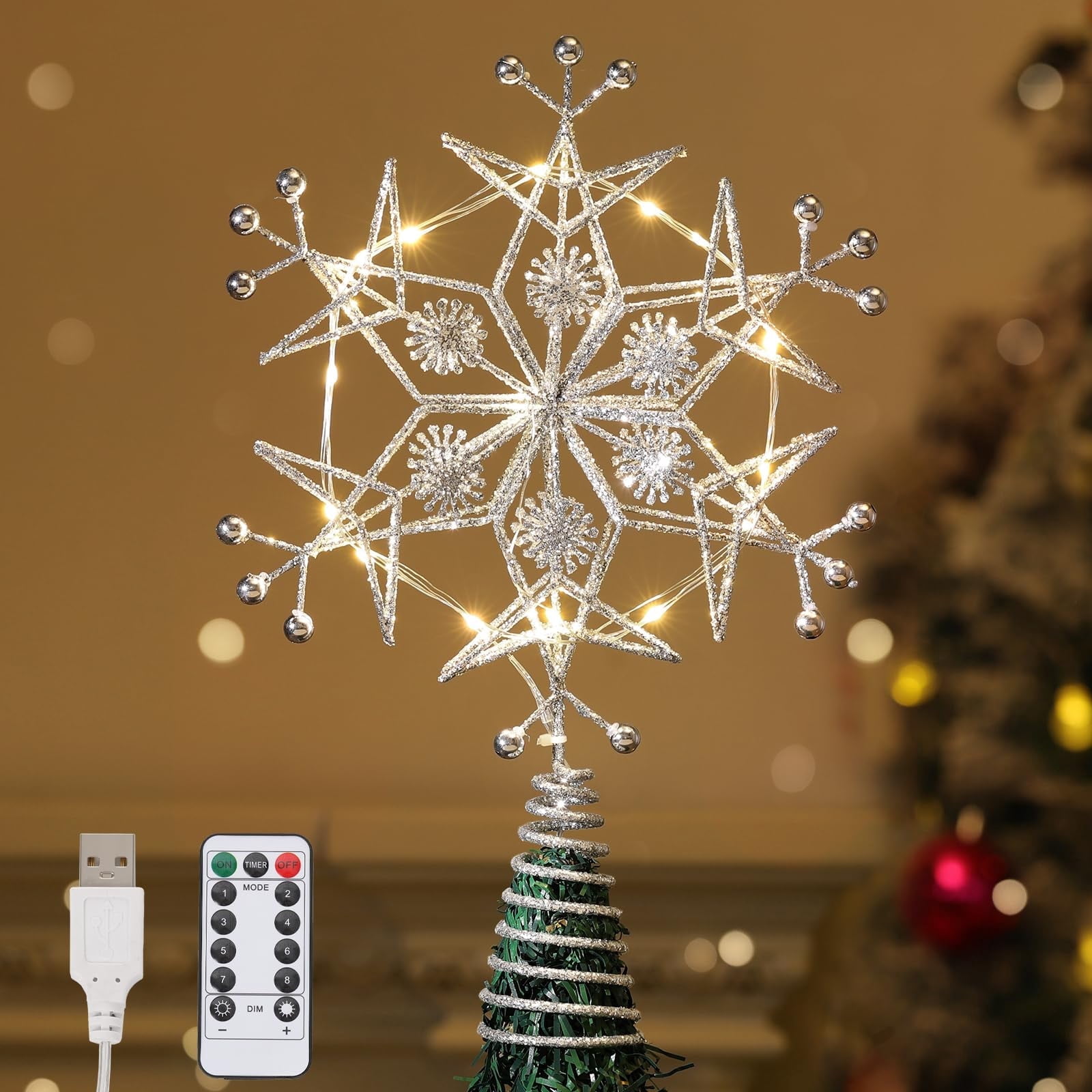 Snowflake Christmas Tree Topper
