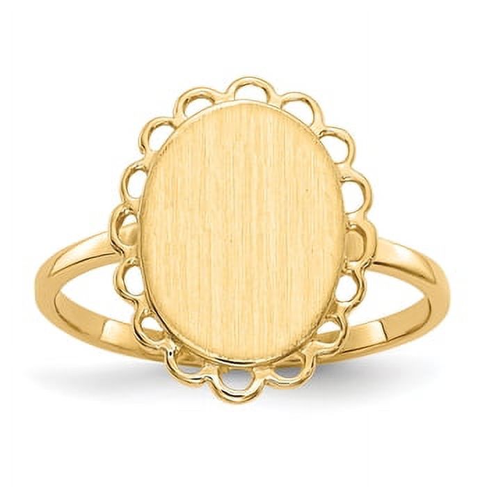 Lex & Lu 14k Yellow Gold Signet Ring LAL97453 - Walmart.com