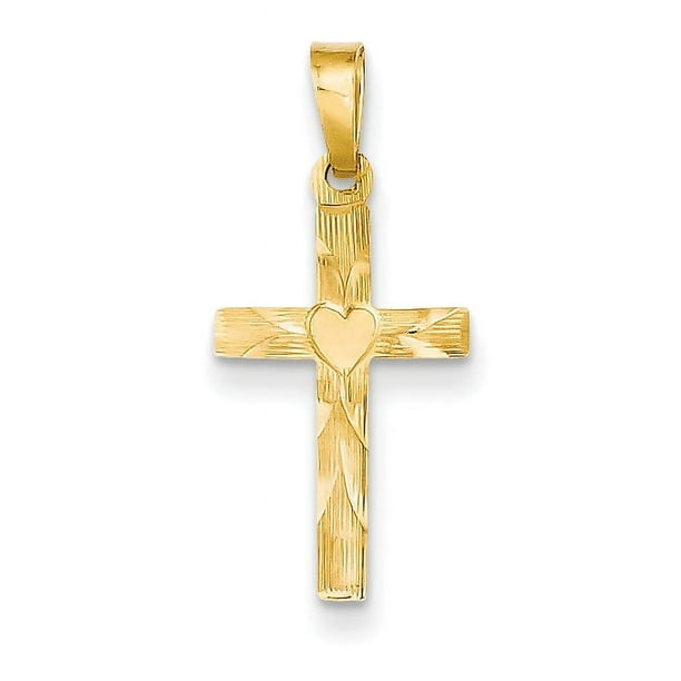 Lex & Lu 14k Yellow Gold Small Hollow Cross Charm - Walmart Business Supplies