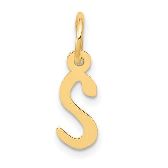 Lex & Lu 14k Yellow Gold Small Slanted Block Initial S Charm - Walmart.com