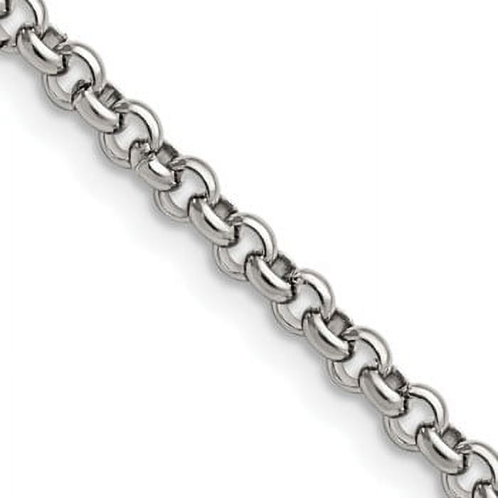 Lex & Lu Chisel Stainless Steel 3.90mm Rolo Chain Necklace - Walmart.com