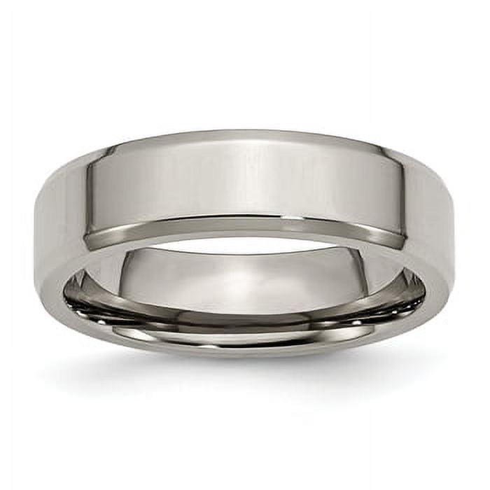 Lex & Lu Chisel Titanium Beveled Edge 6mm Polished Band Ring - Walmart.com
