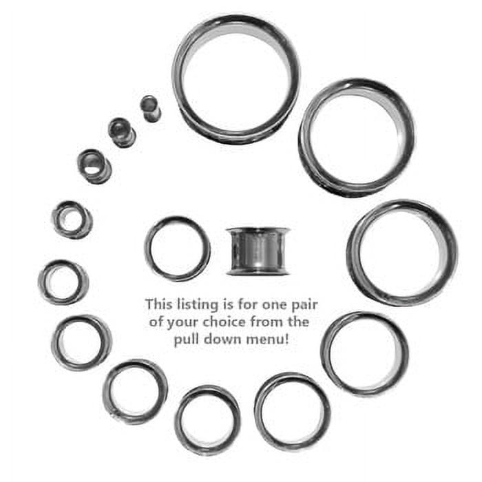 Lex & Lu Pair of Steel Double Flare Tunnel Plugs 8 Gauge Thru 1 ...