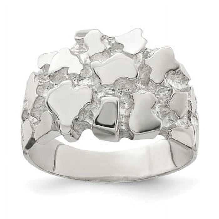 Lex & Lu Sterling Silver Men's Nugget Ring LAL44133 - Walmart.com