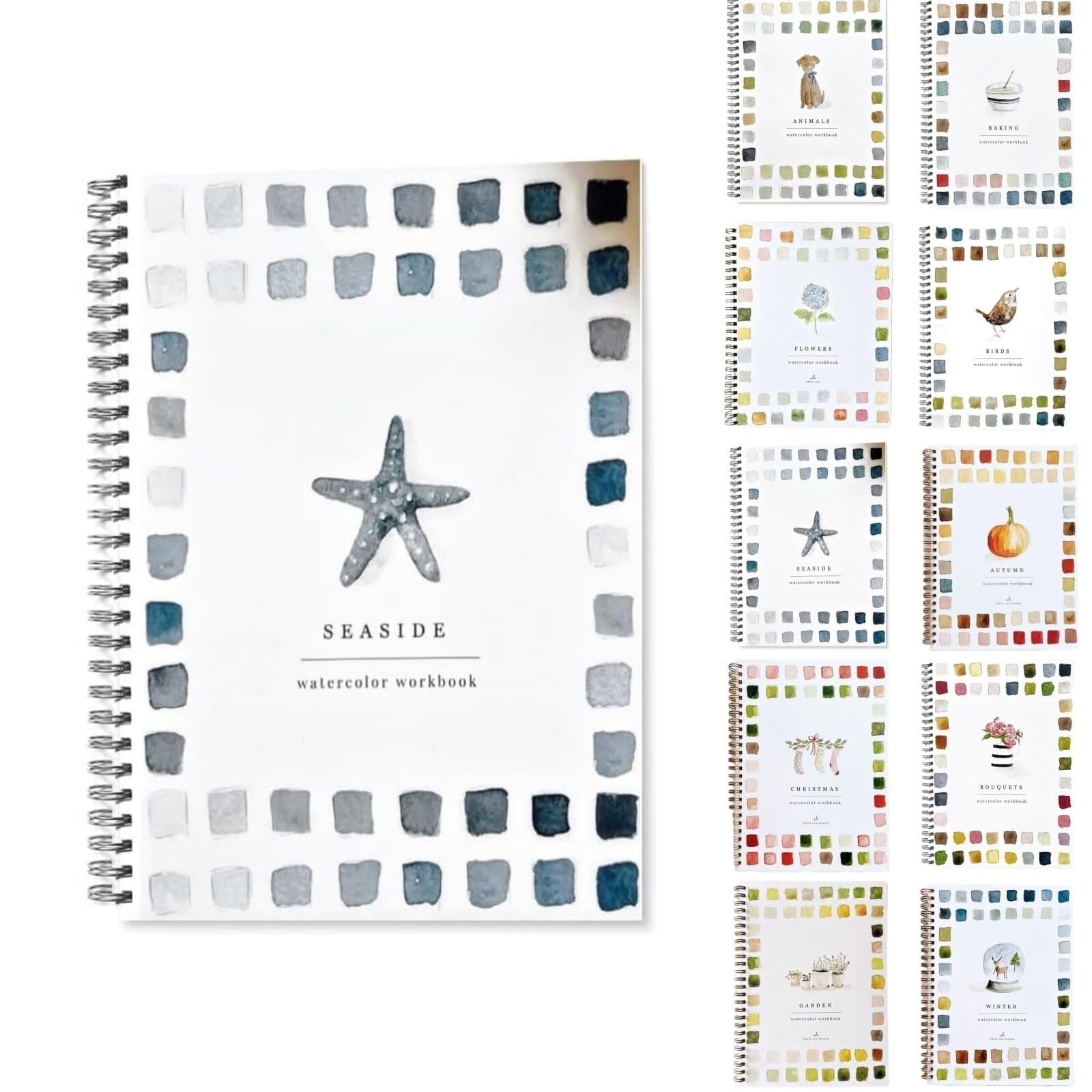 Lex Studio Watercolor Workbook for Beginner,44 Spiral-Bound Pages ...