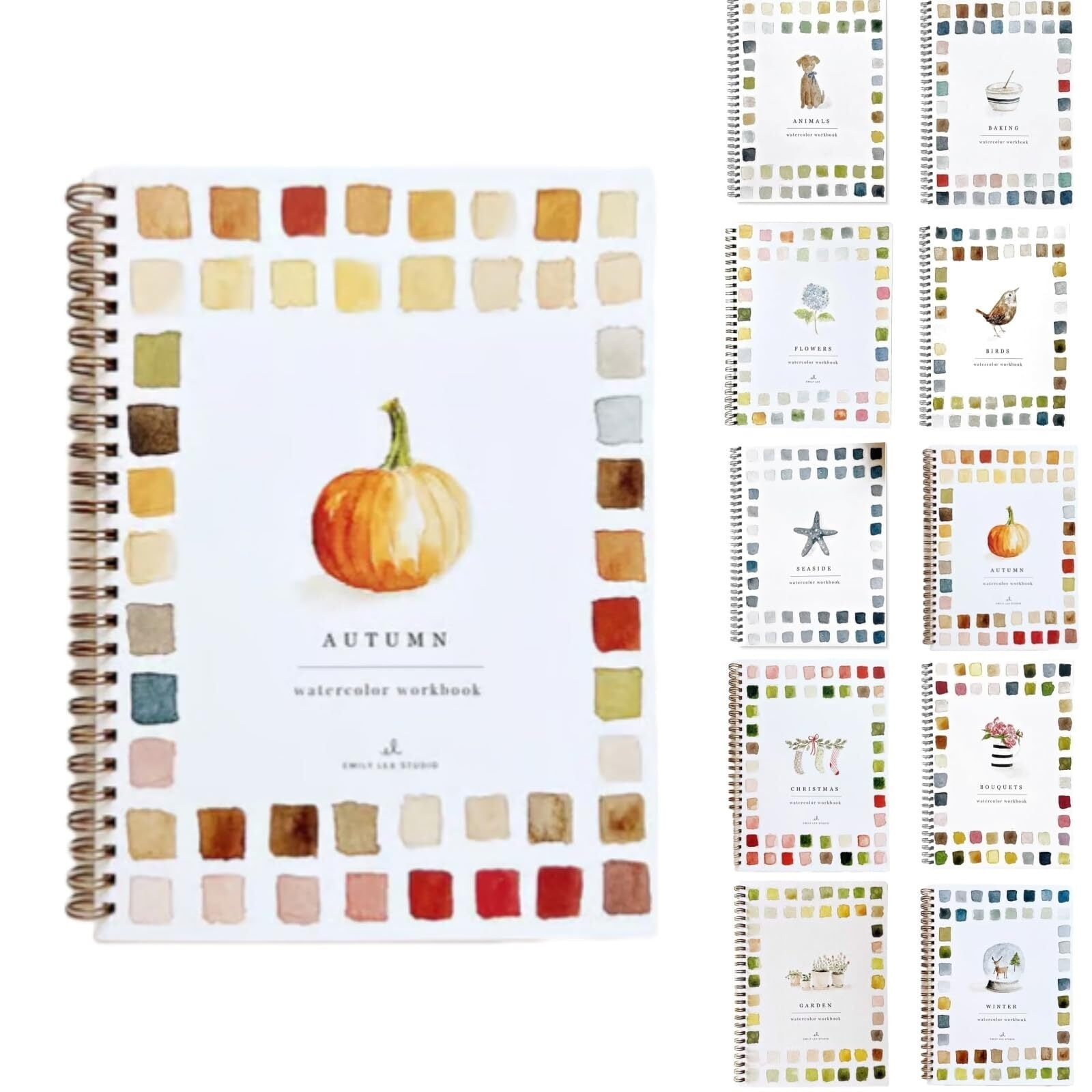 Lex Studio Watercolor Workbook for Beginner,44 Spiral-Bound Pages ...