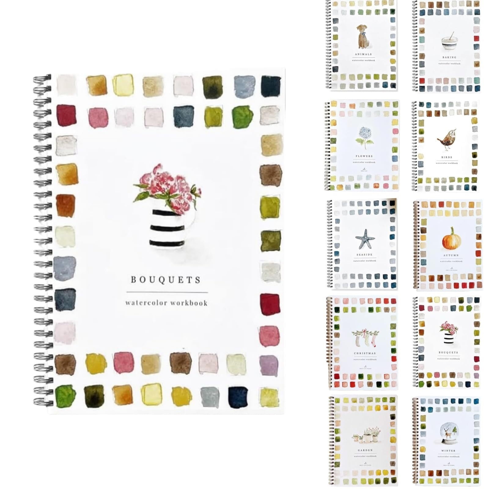 Lex Studio Watercolor Workbook for Beginner,44 Spiral-Bound Pages ...
