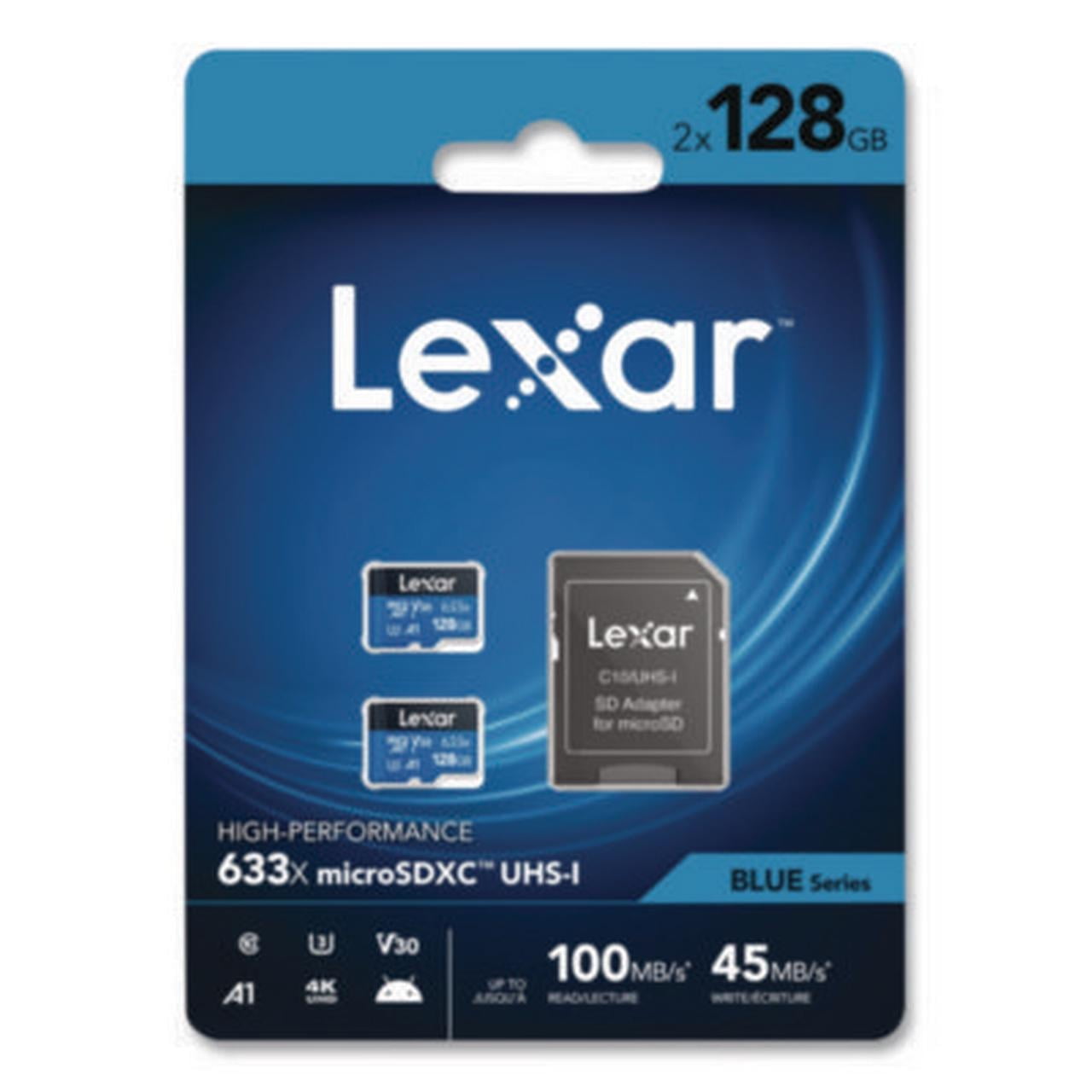 Lexar High-Performance 633x BLUE Series 128GB microSDXC Memory Card ...