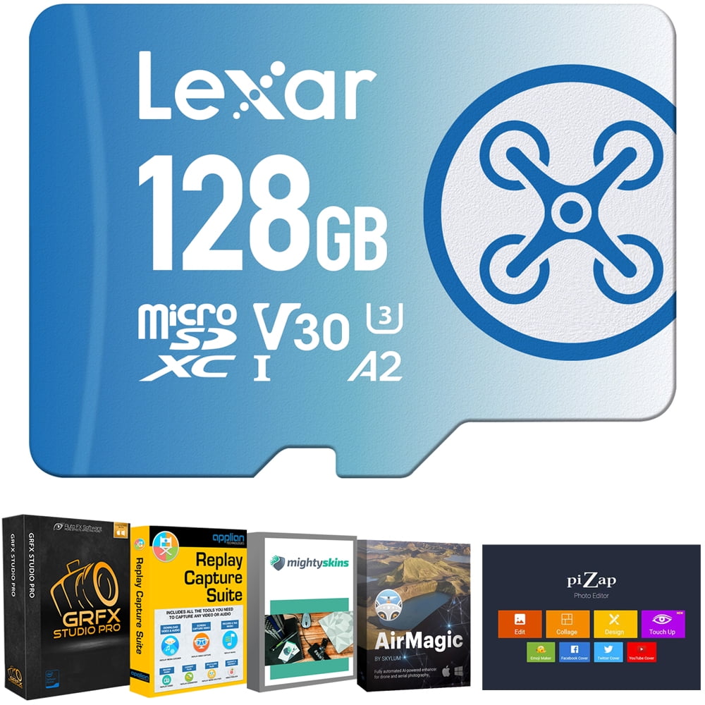 Lexar LMSFLYX128G-BNNNG 128GB FLY microSDXC UHS-I Card Bundle with Tech ...