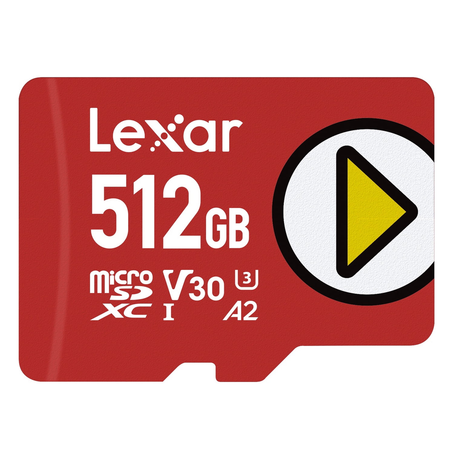 Lexar PLAY microSDXC UHS-I Class 10, U3, V30, and A2 Card (512 GB ...