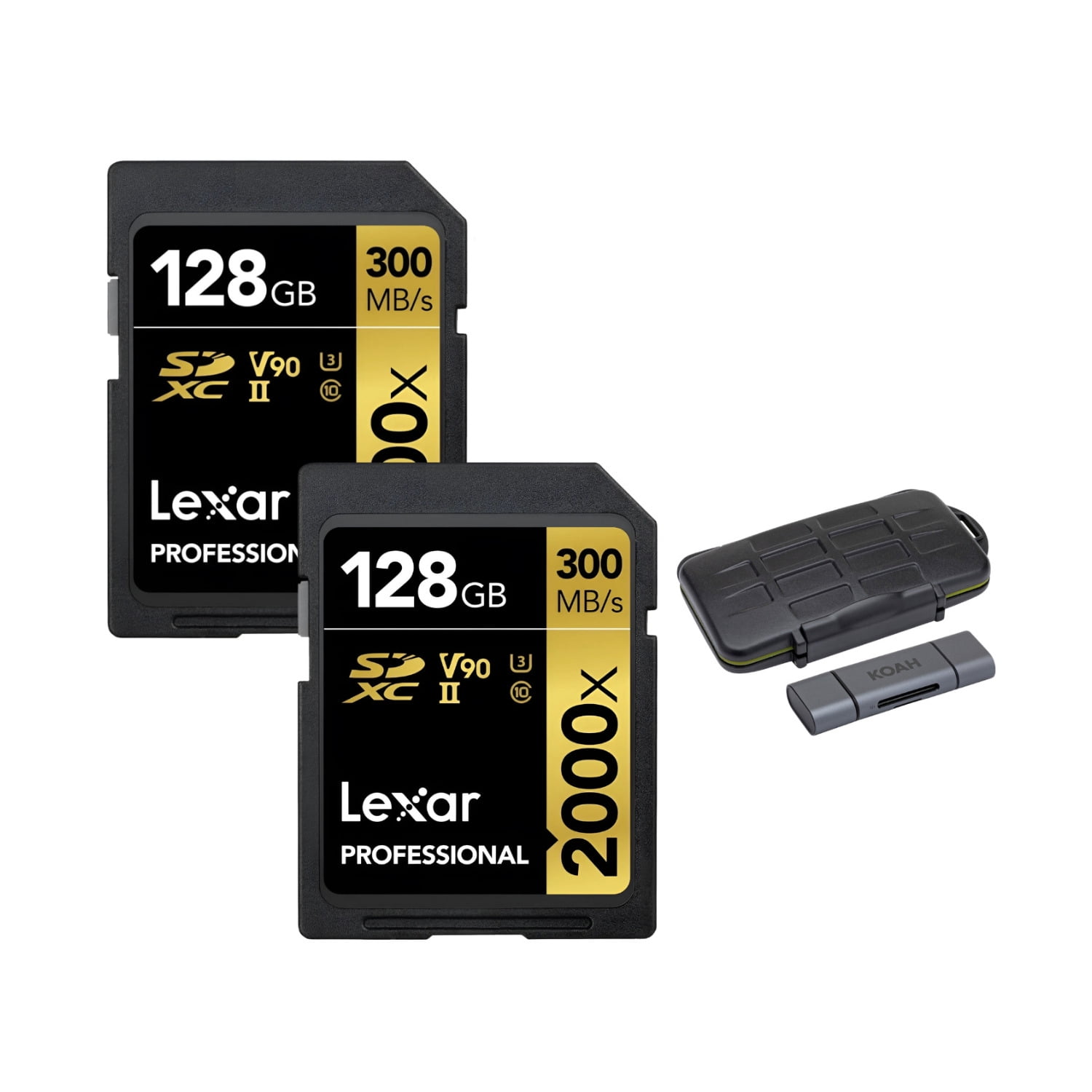 Lexar Professional 128GB 2000x UHS-II SDXC Memory Card (2-Pack) Bundle ...