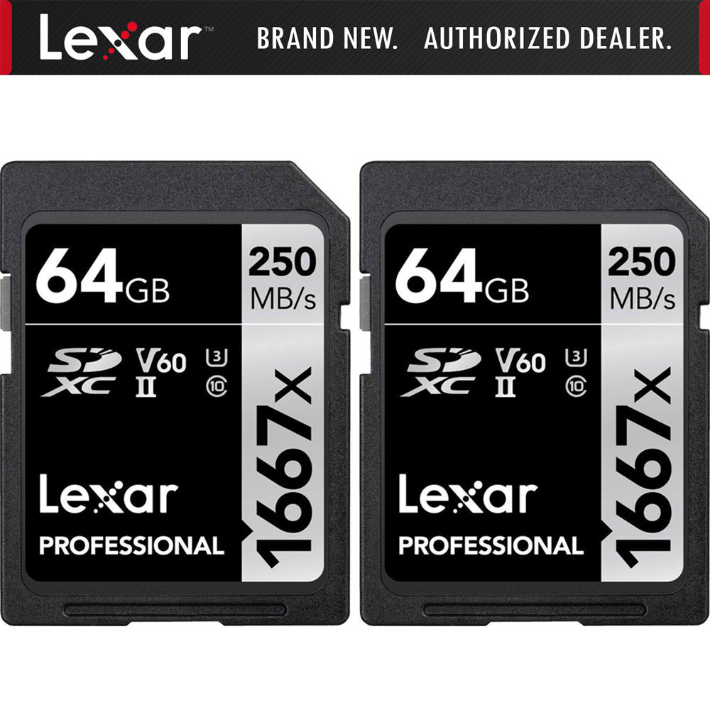 Lexar Professional SDHC / SDXC 1667x UHS-II 256gb Memory Card 2 Pack ...