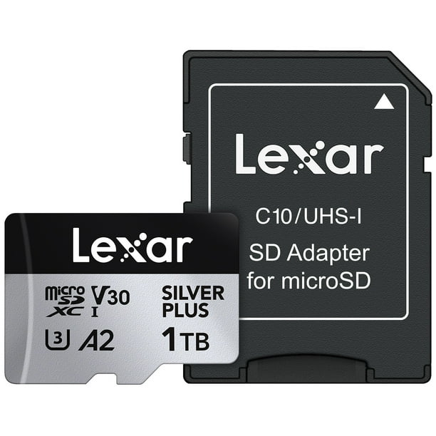Lexar Professional SILVER PLUS Series microSDXC UHS-I Card with SD ...