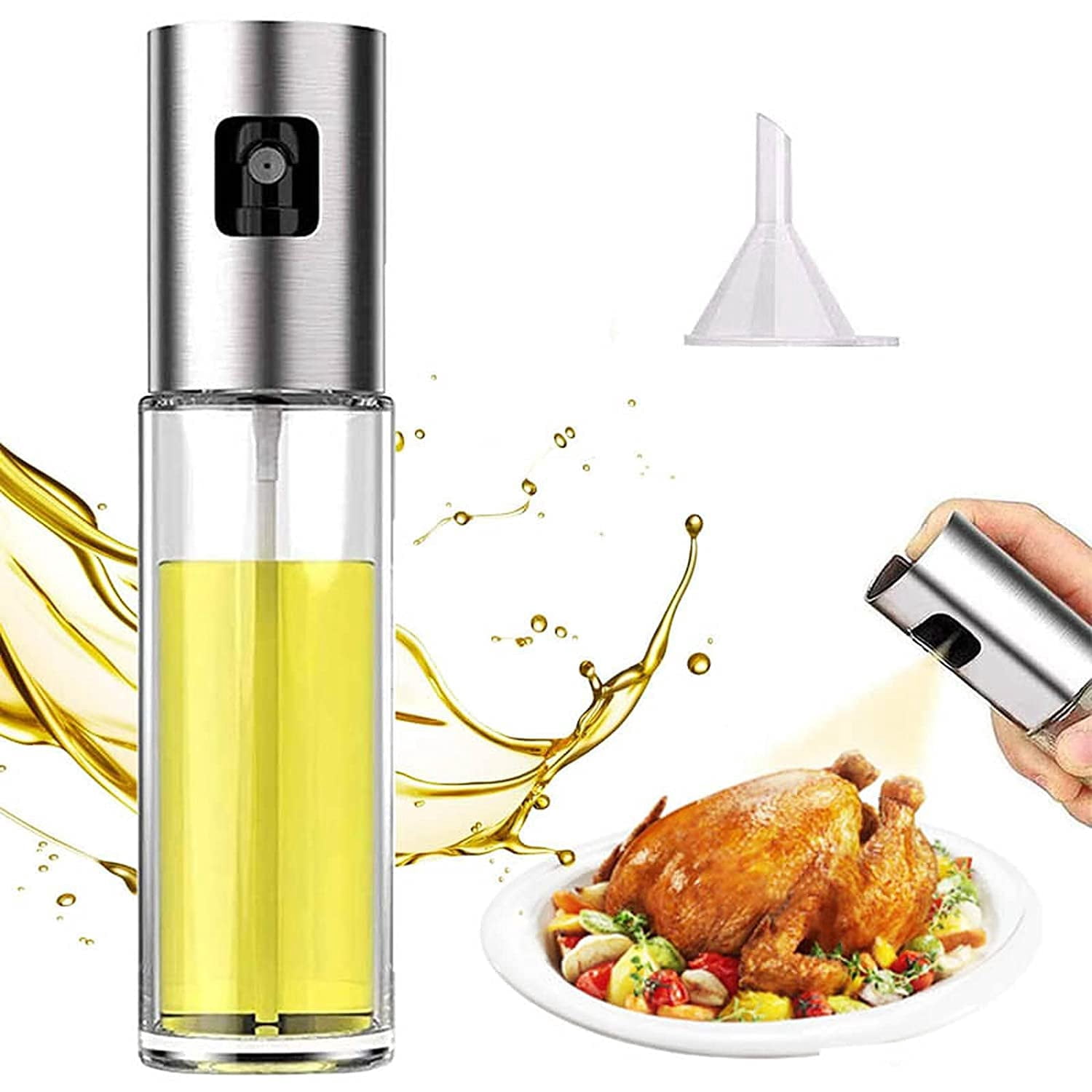 Lexazo Olive Oil Sprayer Transparent FoodGrade Glass Oil Spray Portable ...