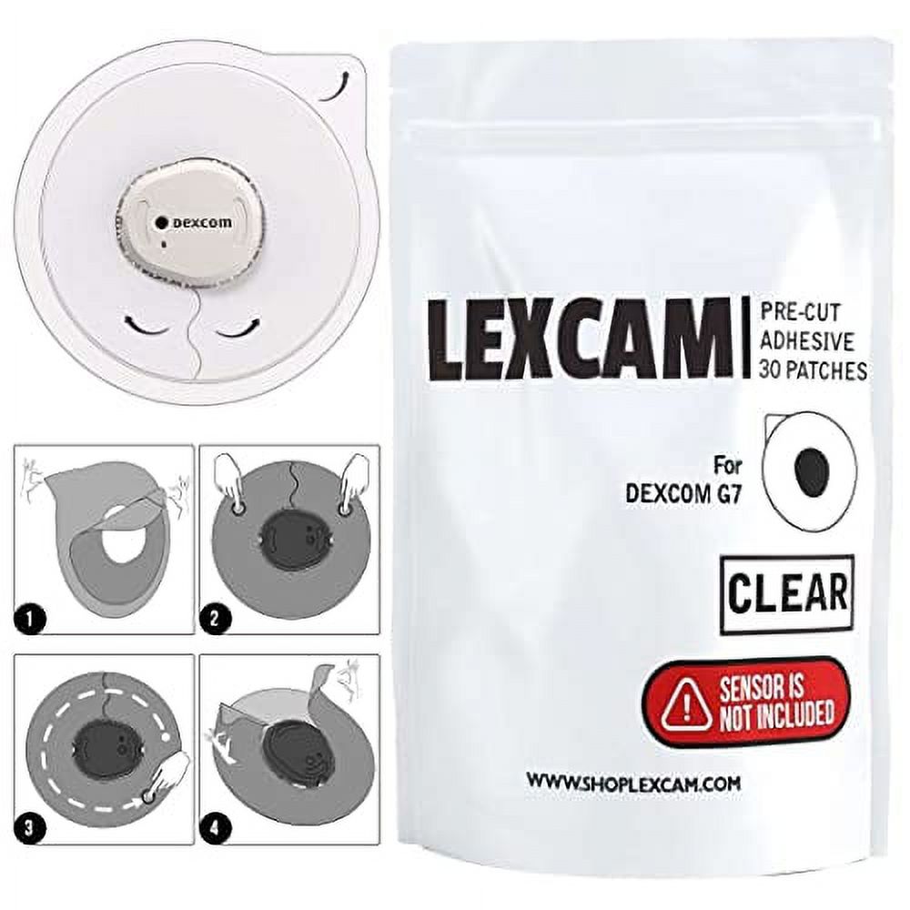 Lexcam Adhesive Patches Pre-Cut for Dexcom G7 â€“ Pack of 30 â ...