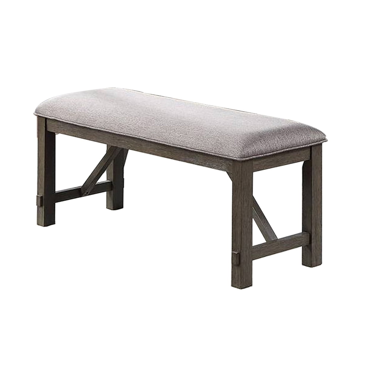 Saltoro Sherpi Lexi 50 Inch Farmhouse Style Dining Bench, Padded Seat ...