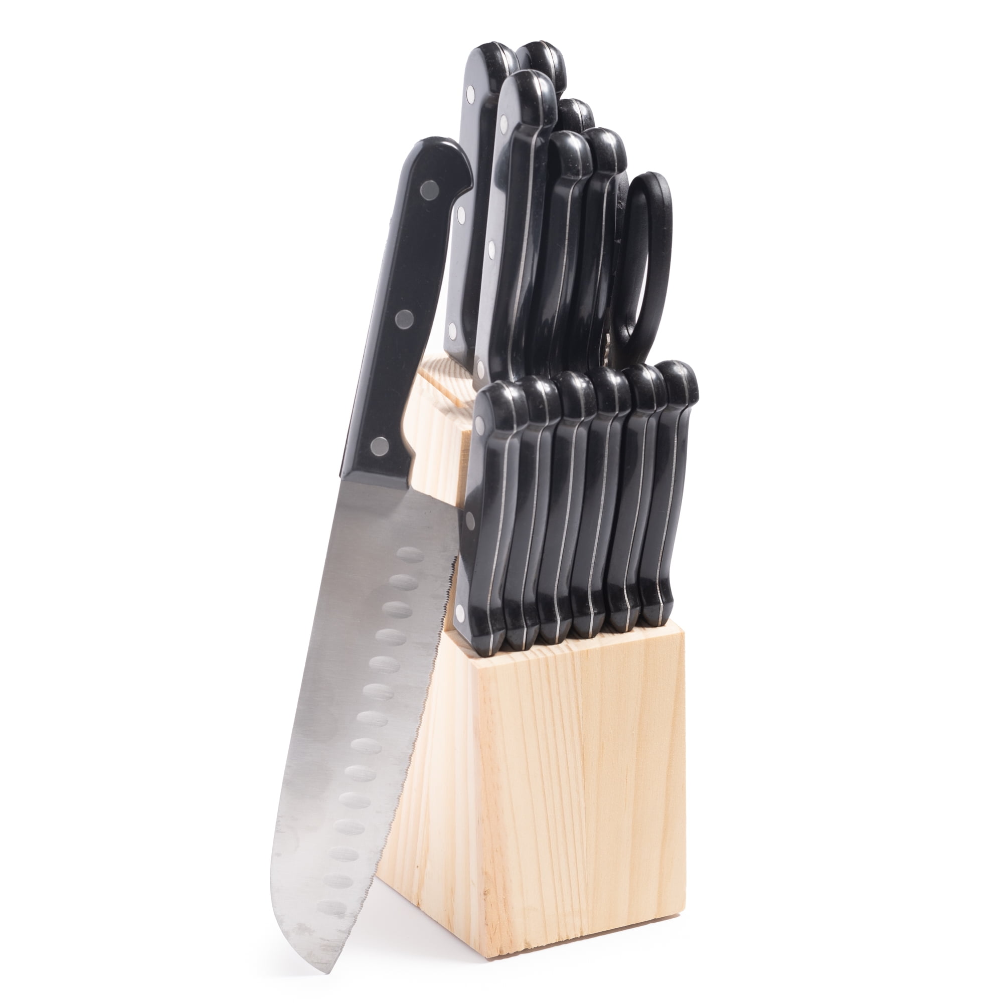Lexi Home 15 Pc Housewares Stainless Steel Kitchen Knife Set with ...
