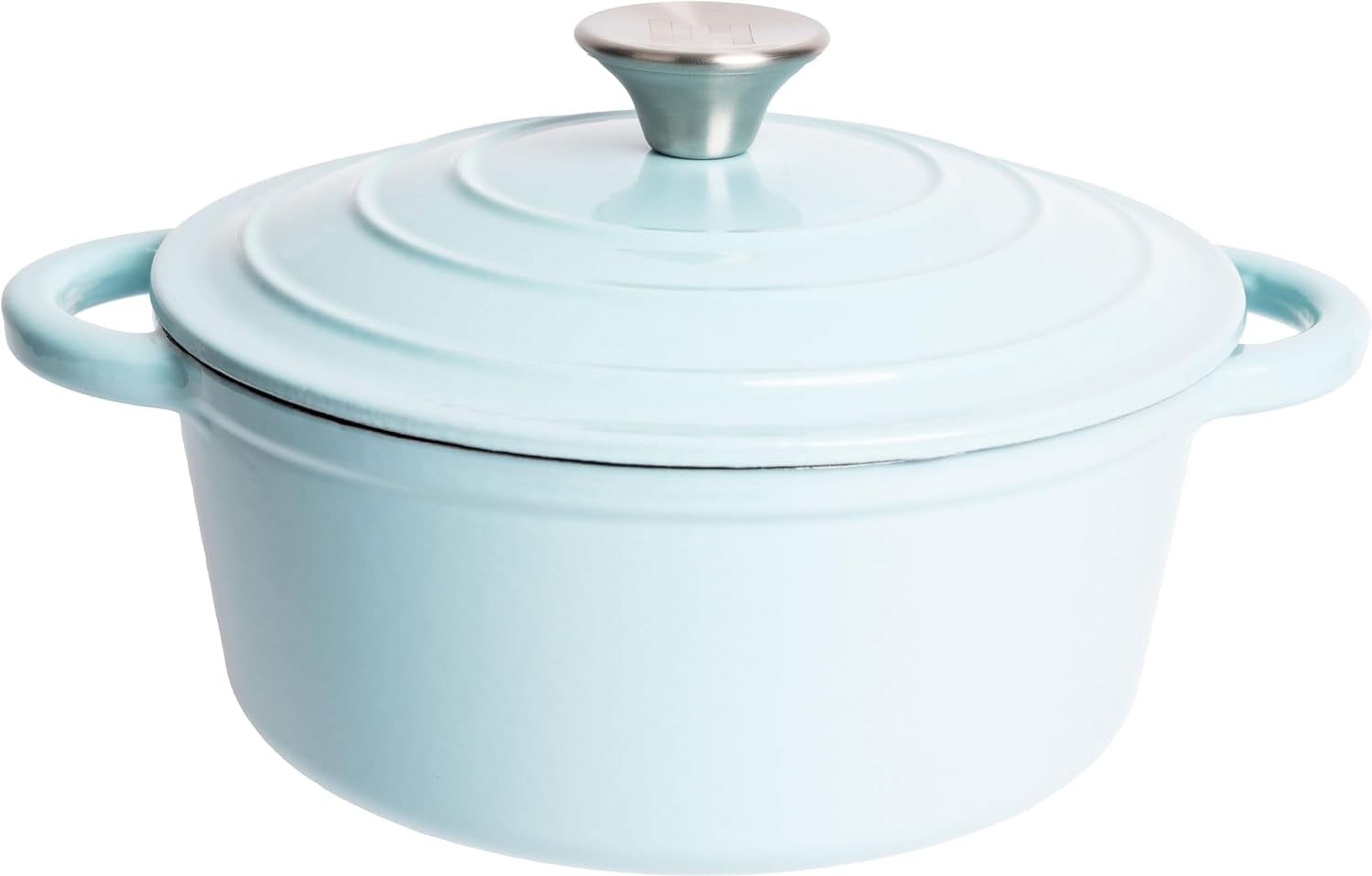 Lexi Home 2.8-Qt Enameled Cast Iron Dutch Oven with Lid & Loop Handle ...