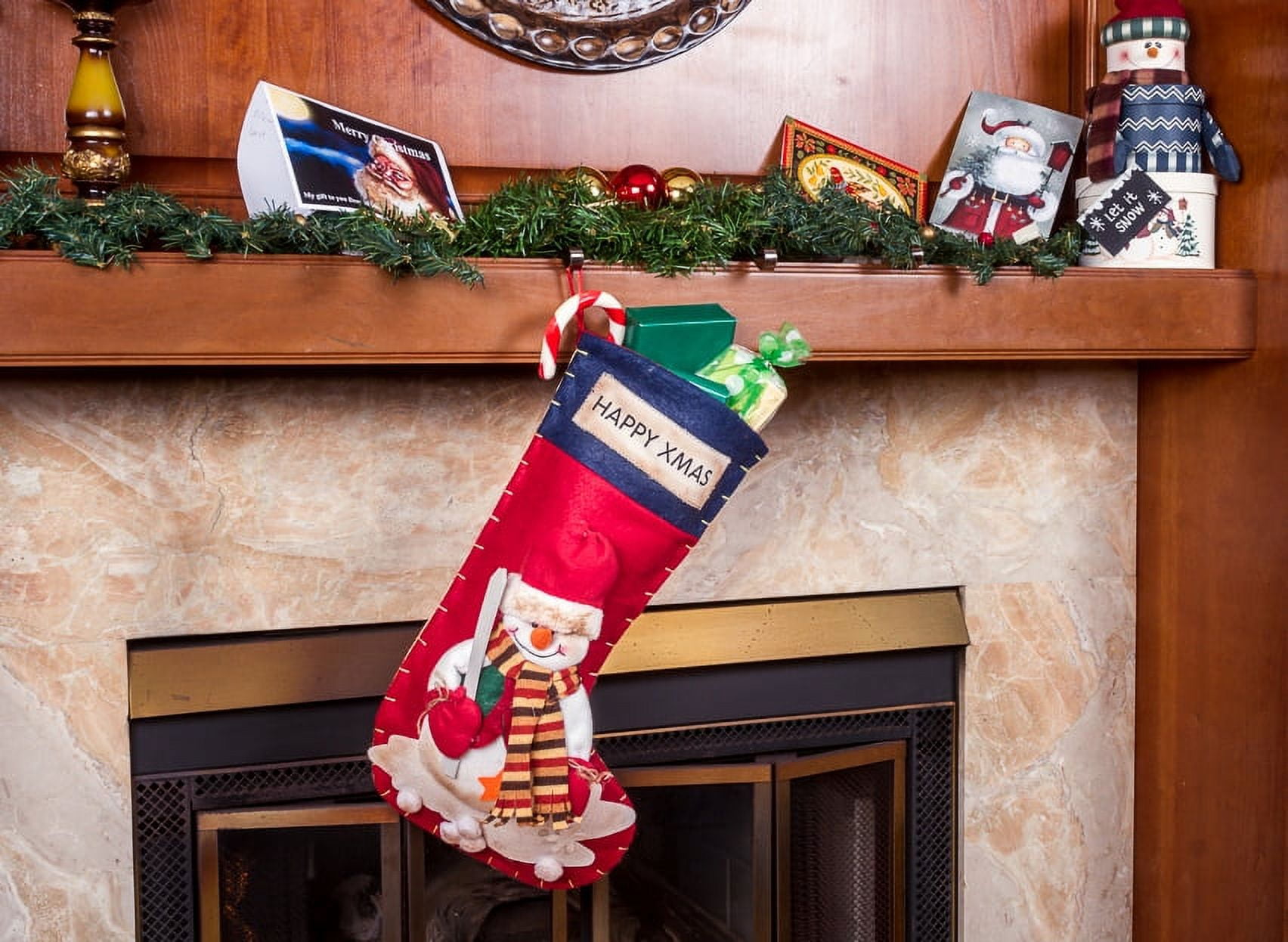 Lexi Home 22” Large 3D Christmas Stocking Set - Santa Claus - Walmart.com