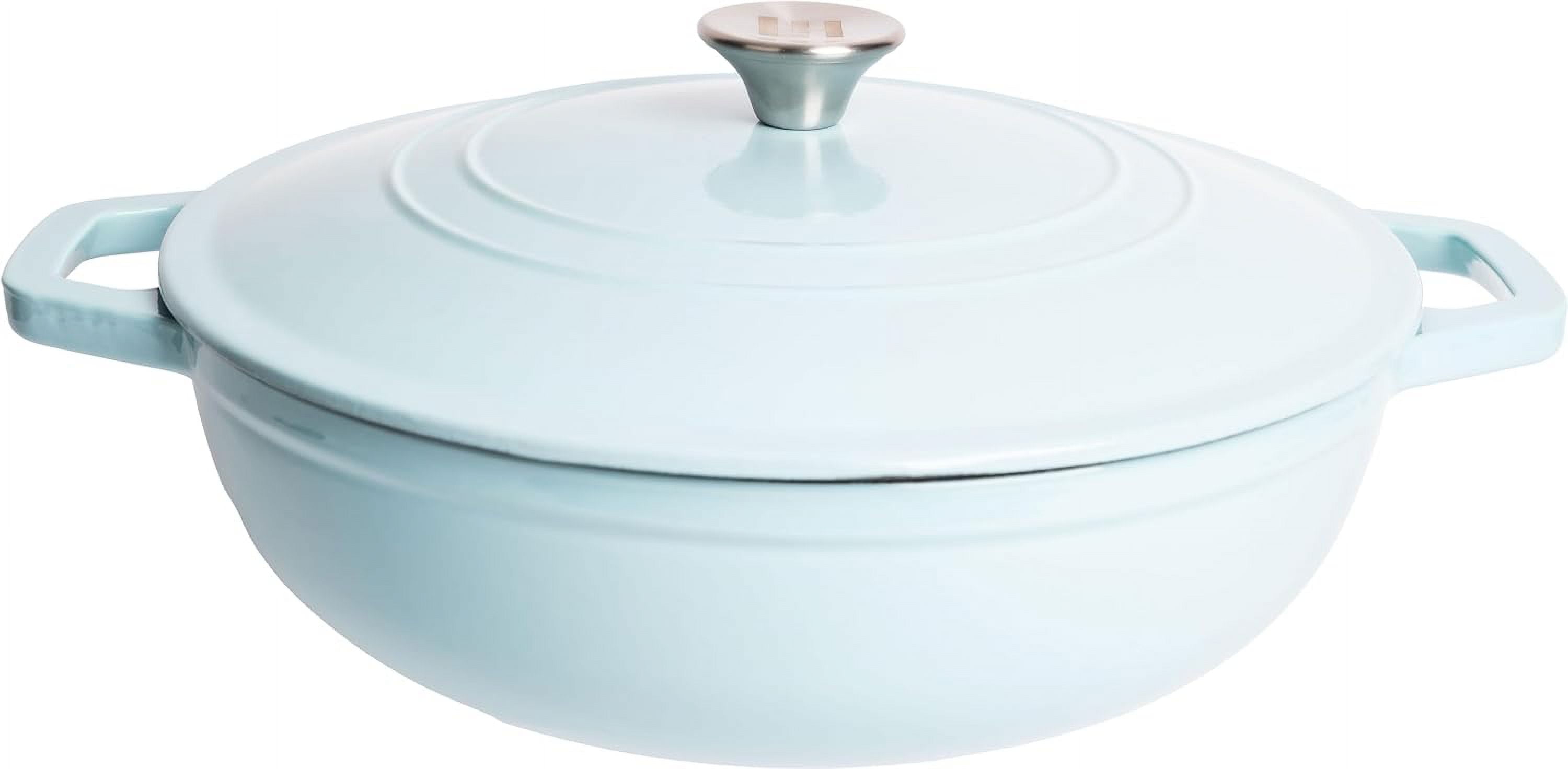 Lexi Home Enamel-Coated 5-Qt Cast Iron Dutch Oven with Lid & Loop ...