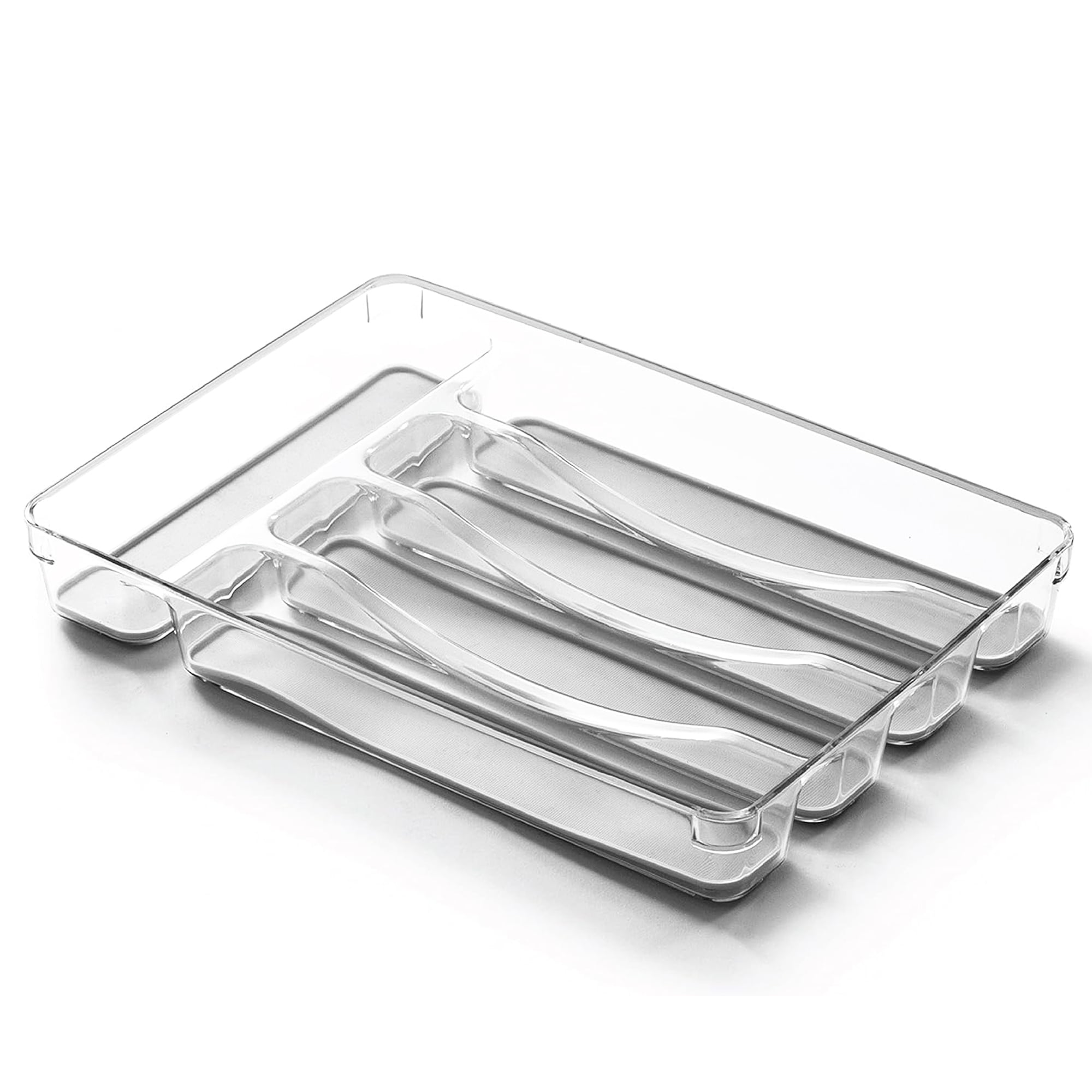 Lexi Home 5-Slot Drawer Organizer Clear Acrylic Silverware Organizer ...