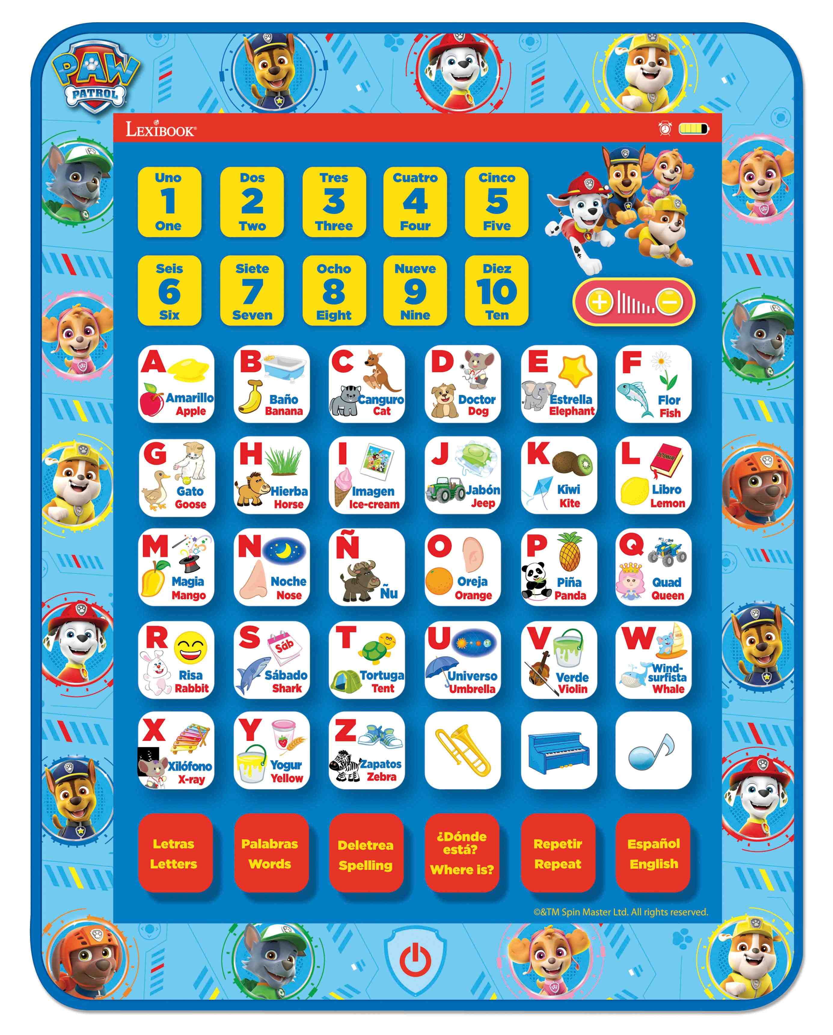 Lexibook Paw Patrol, Educational Bilingual Interactive Learning Tablet ...
