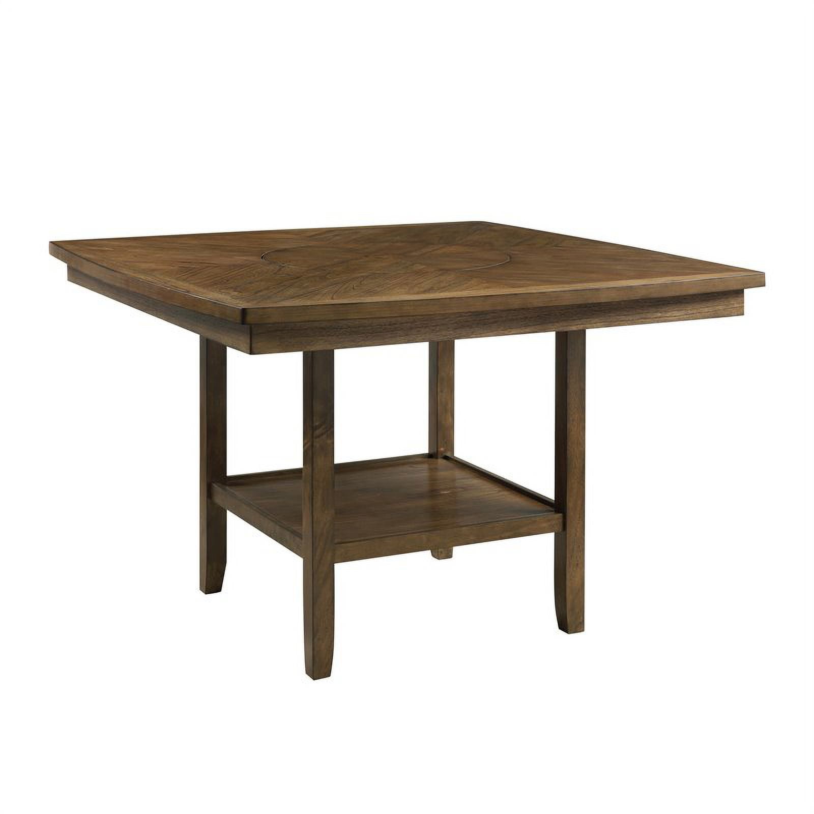 Lexicon Balin Counter Height Wood Dining Table with Lazy Susan in Oak ...