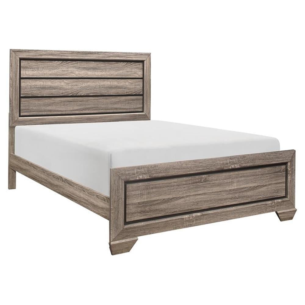 Lexicon Beechnut Contemporary Raised Panel Wood Queen Bed in Natural ...