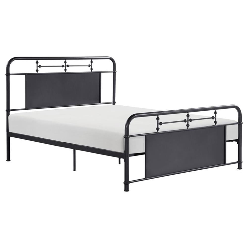 Lexicon Blanchard Metal Frame Full Platform Bed in Mottled Silver ...