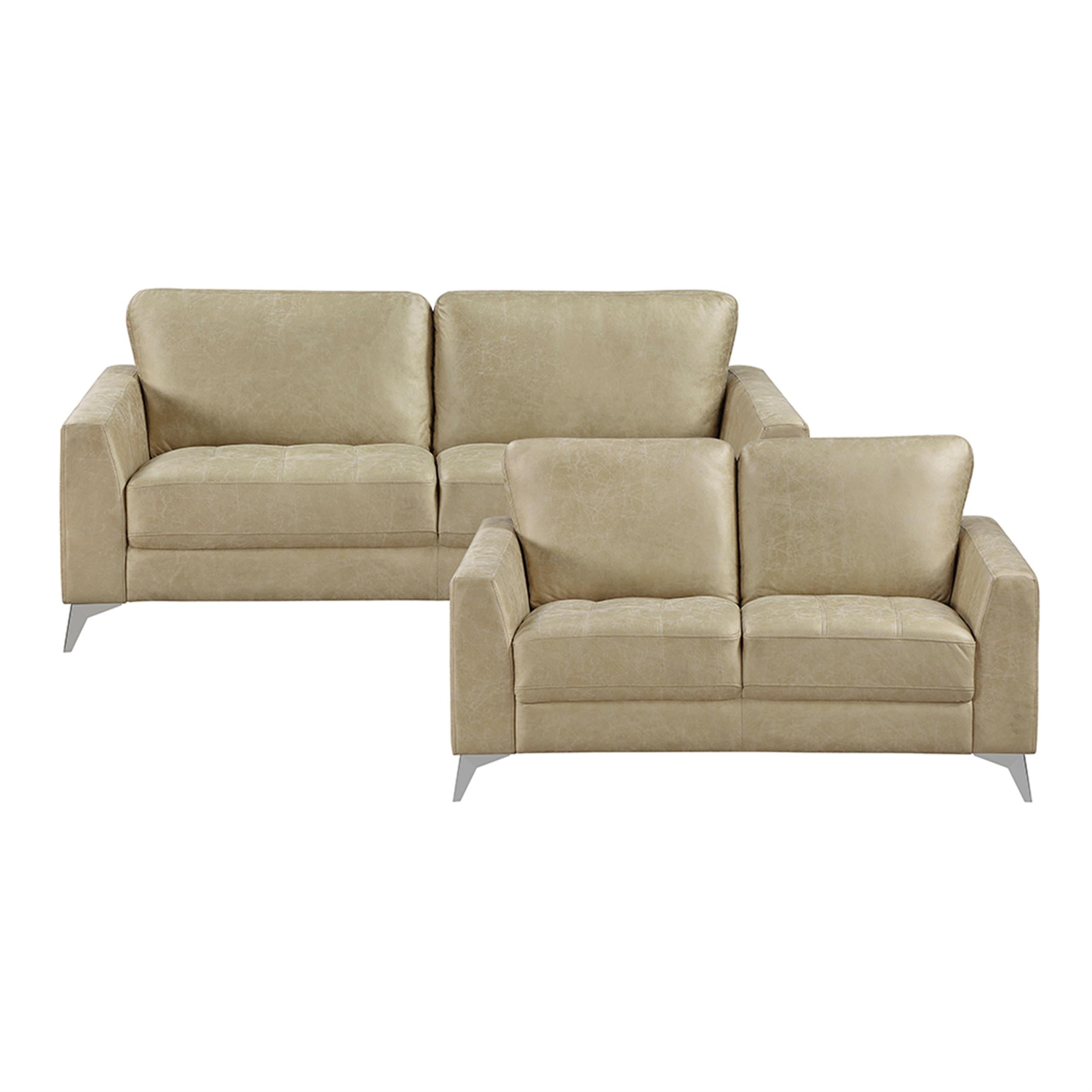 Lexicon Cazon 2-Piece Microfiber Sofa Set in Sand - Walmart.com