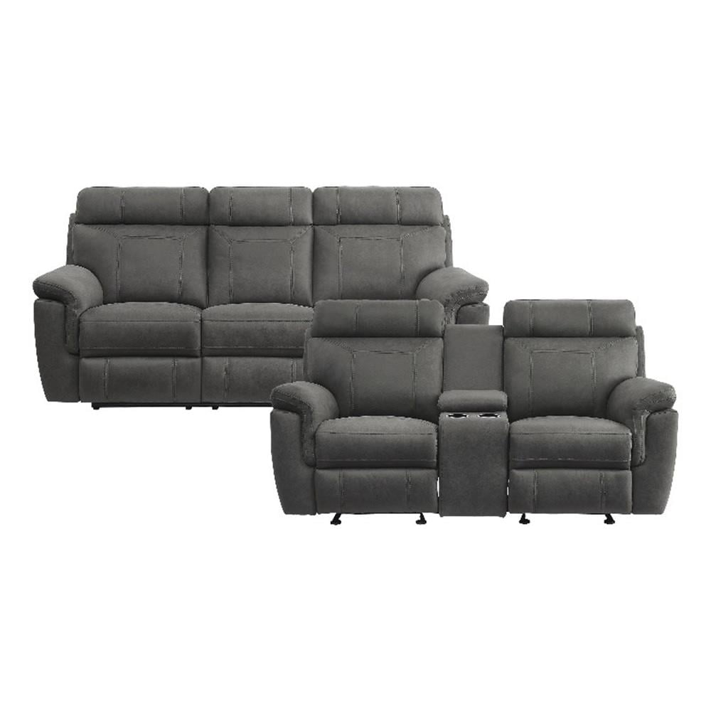 Lexicon Clifton Microfiber 2-Piece Upholstered Manual Reclining Sofa ...