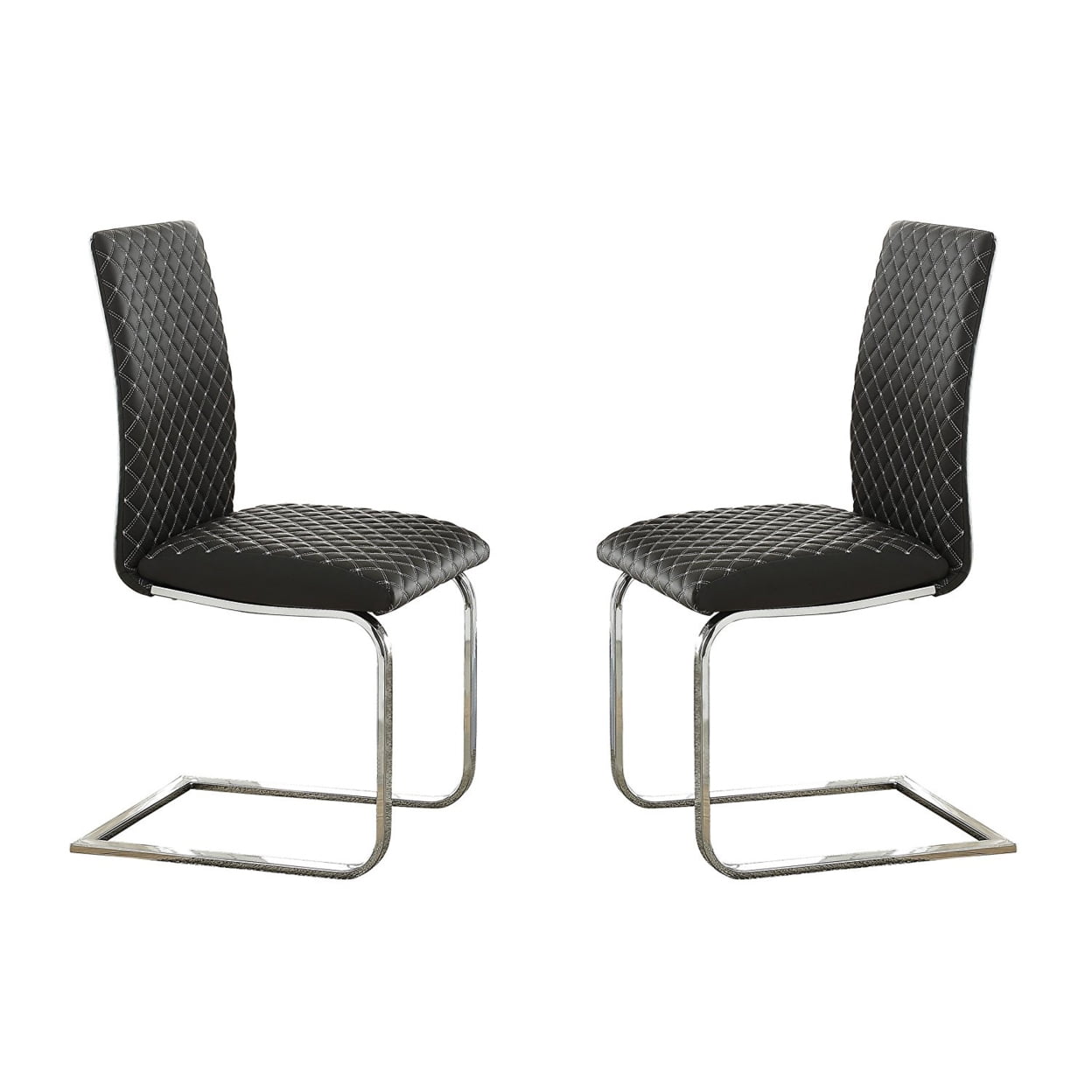 Lexicon Yannis Metal Dining Room Side Chair in Chrome (Set of 2 ...