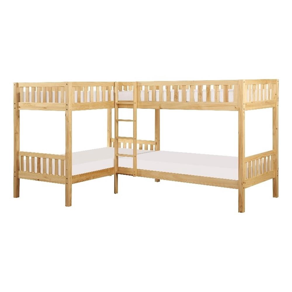 Lexicon Contemporary Wood and MDF Board Corner Bunk Bed in Natural Pine ...