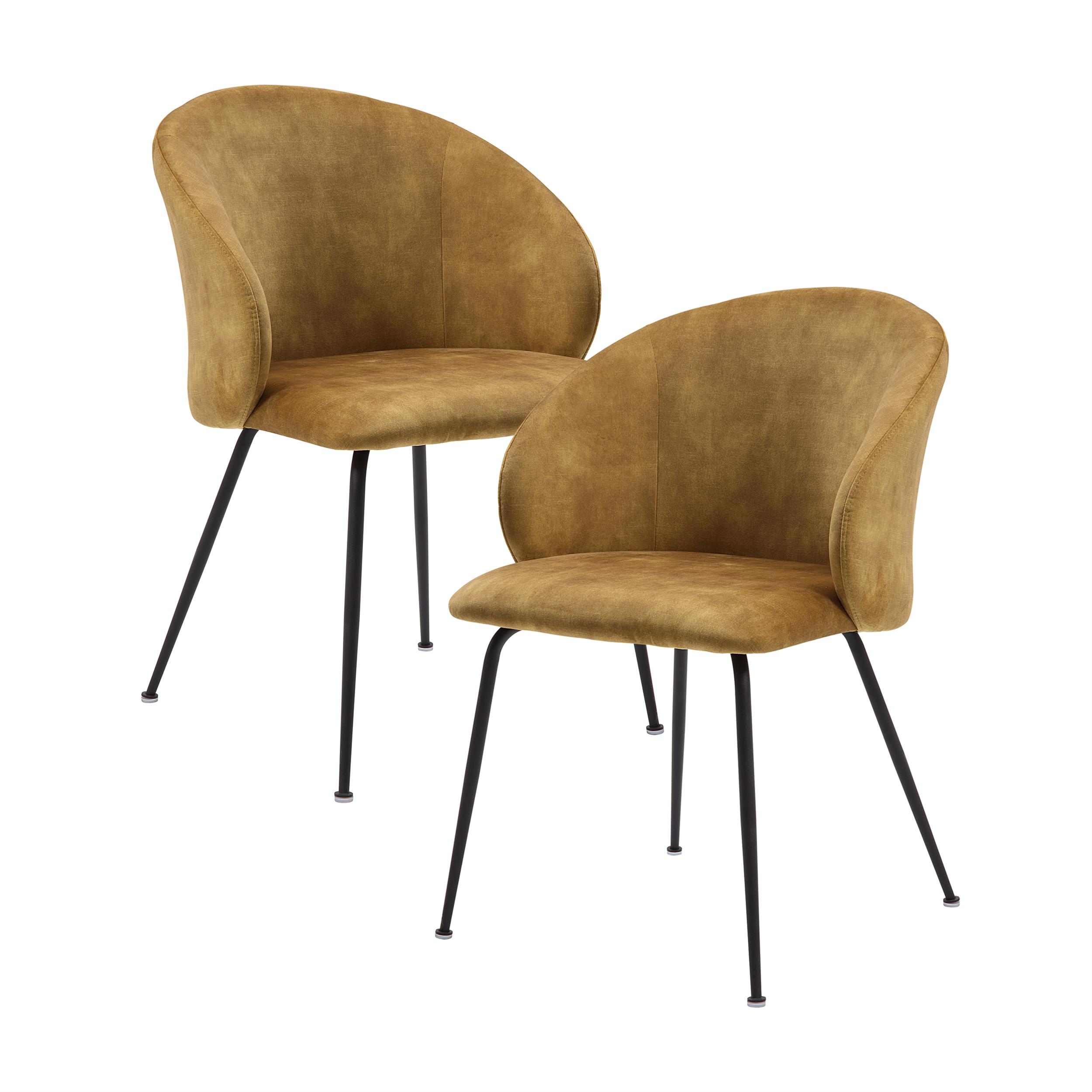 Lexicon Cosimo Metal & Velvet Dining Room set of 2 Side Chair in ...