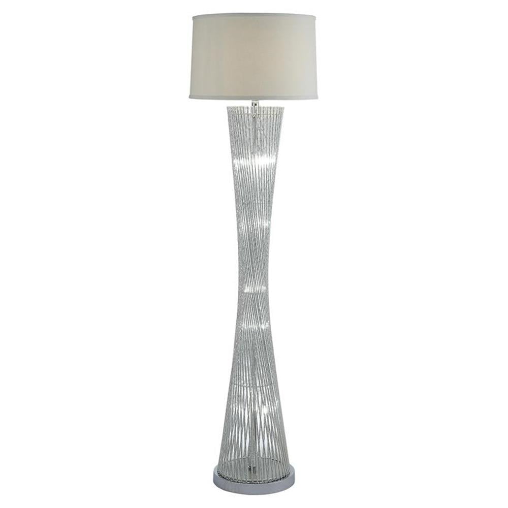 Lexicon Crocus Modern Metal Base Floor Lamp with LED in Chrome ...