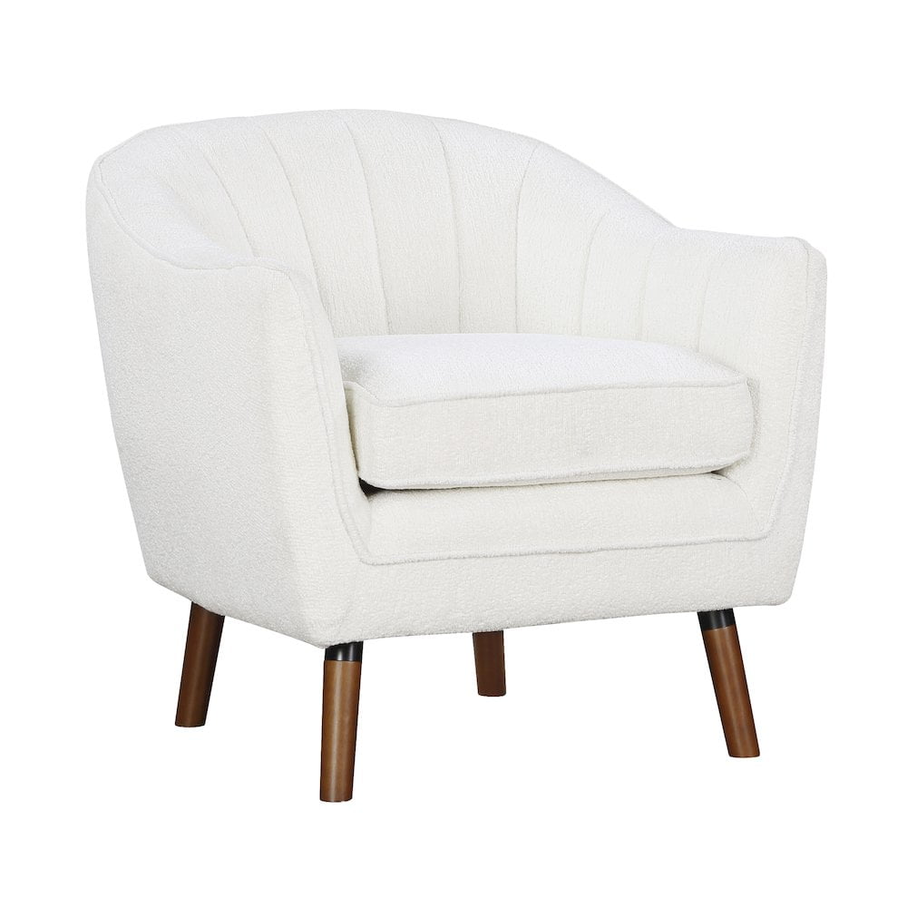 Lexicon Cutler Fabric Upholstered Accent Chair in White - Walmart.com