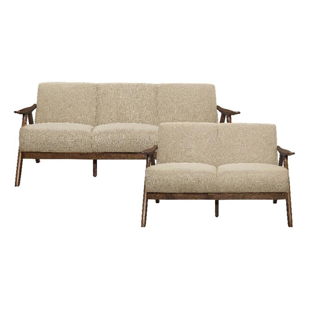 Lexicon Damala Textured Fabric 2-Piece Upholstered Sofa Set in Light ...