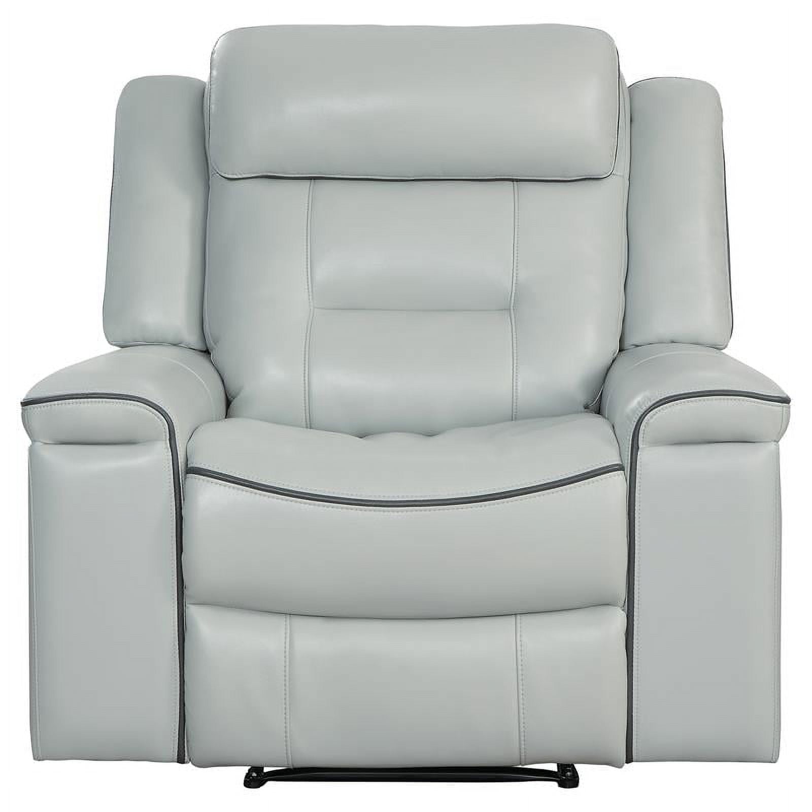 Lexicon Darwan Faux Leather Lay Flat Reclining Chair in Light Gray ...