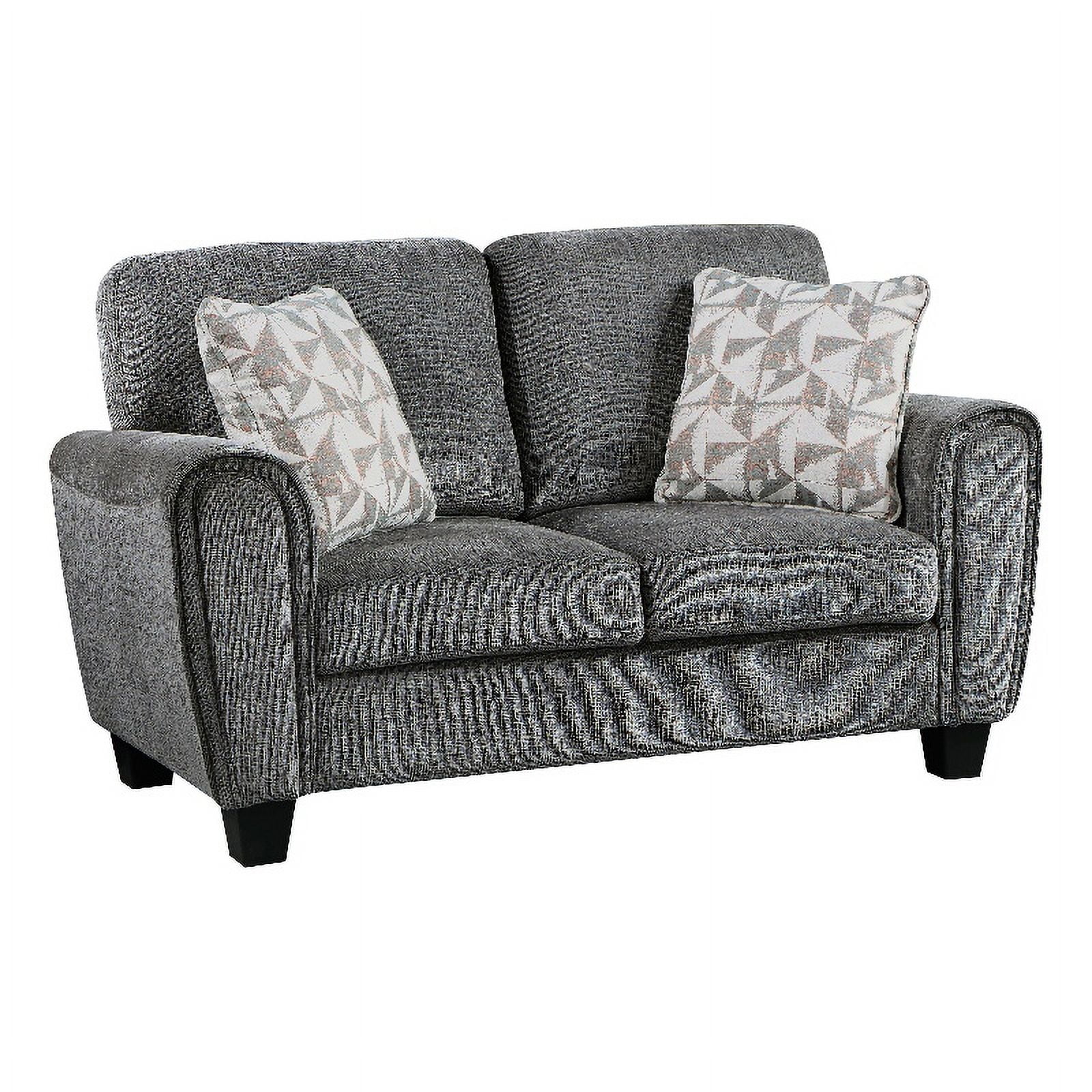 Lexicon Duncan Chenille Upholstered Love Seat in Dark Gray - Walmart.com