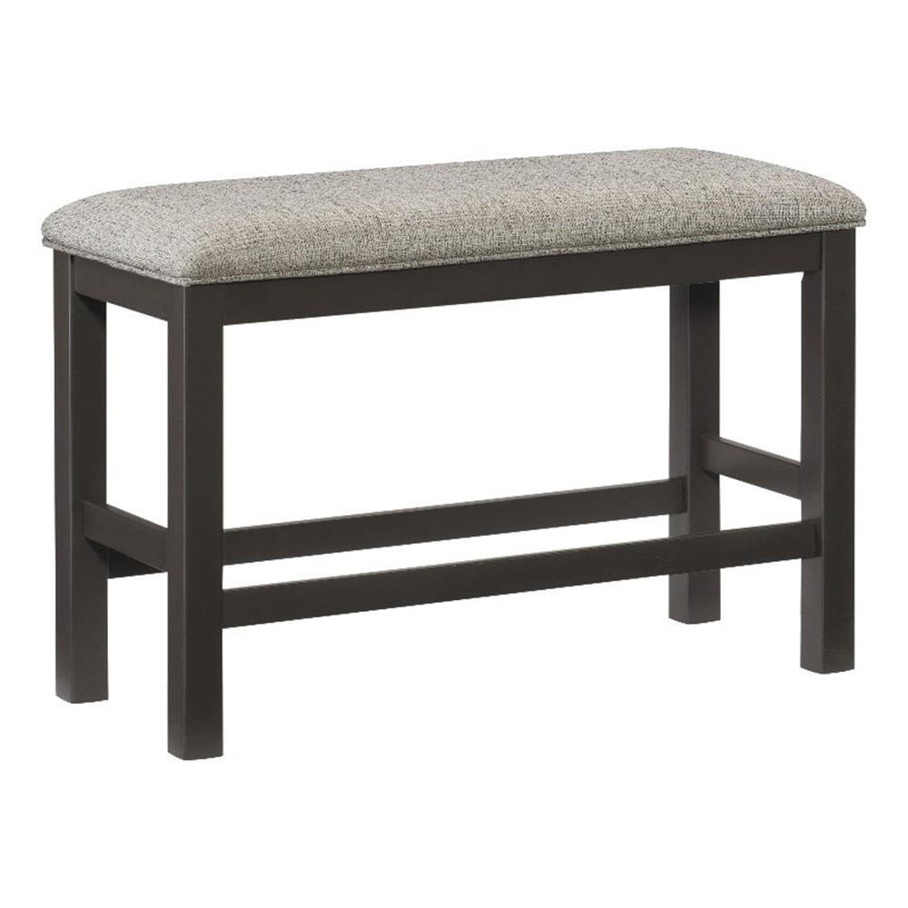 Lexicon Elias Wood and Fabric Upholstered Counter Height Bench in Gray ...