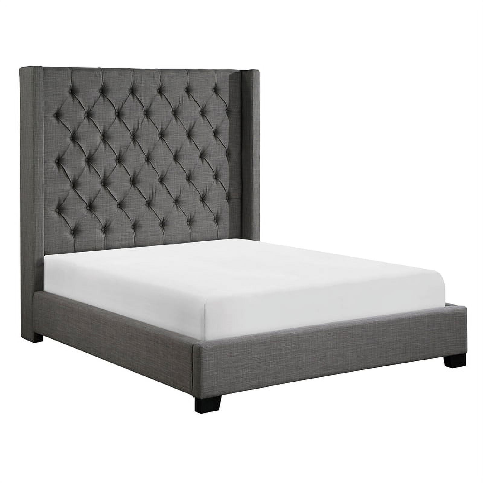 Lexicon Faustina Queen Upholstered Bed in Charcoal - Walmart.com