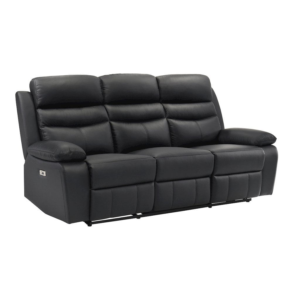Lexicon Hancock Leather Power Double Reclining Sofa in Black - Walmart.com