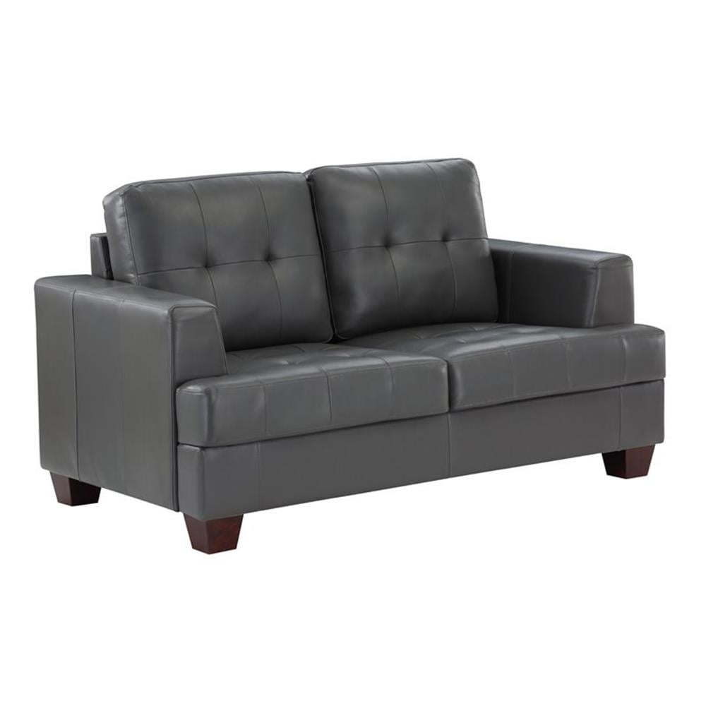Lexicon Hinsall Modern Design Loveseat for Living Room in Gray Faux ...