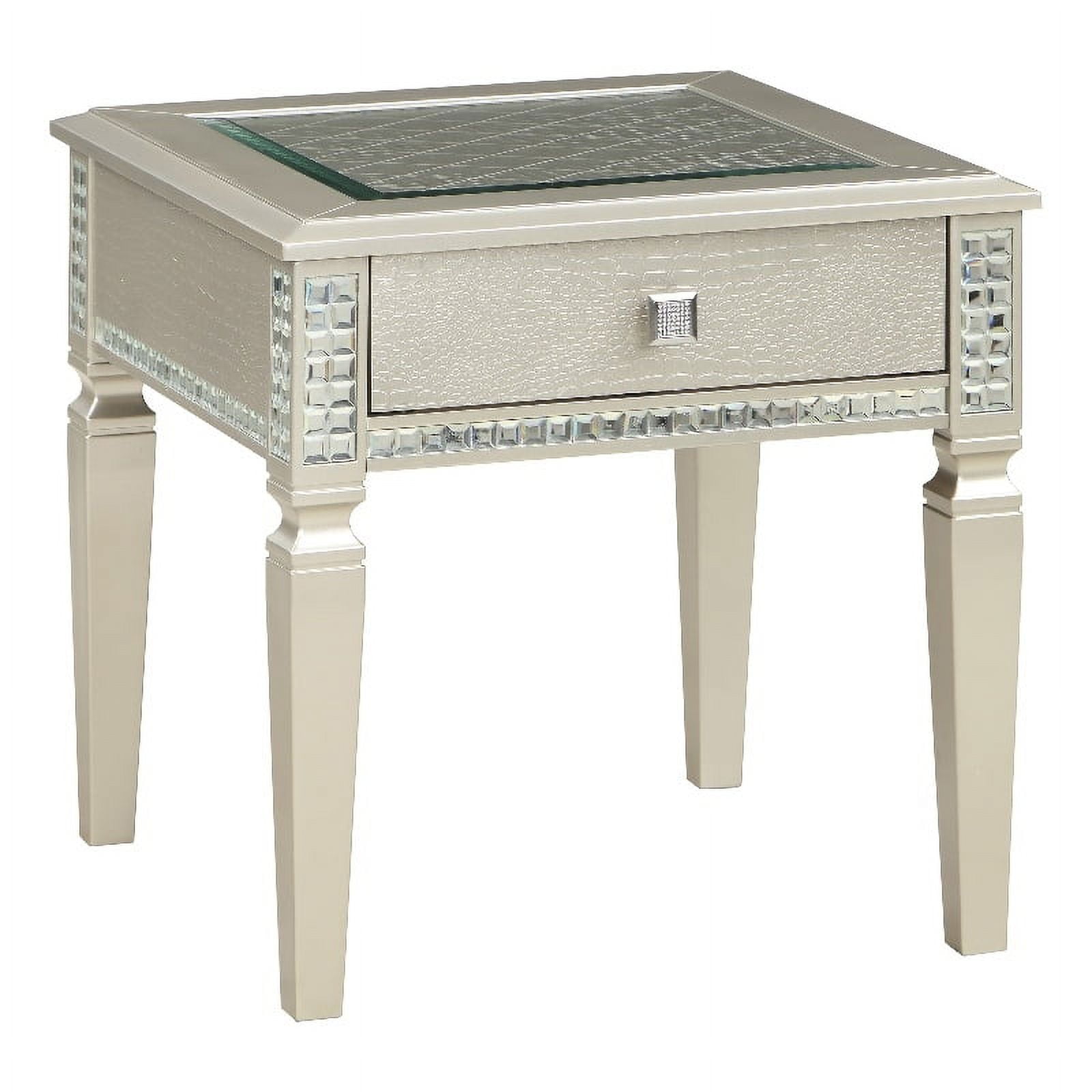 Lexicon Juliette Wood and Glass End Table in Champagne finish - Walmart.com