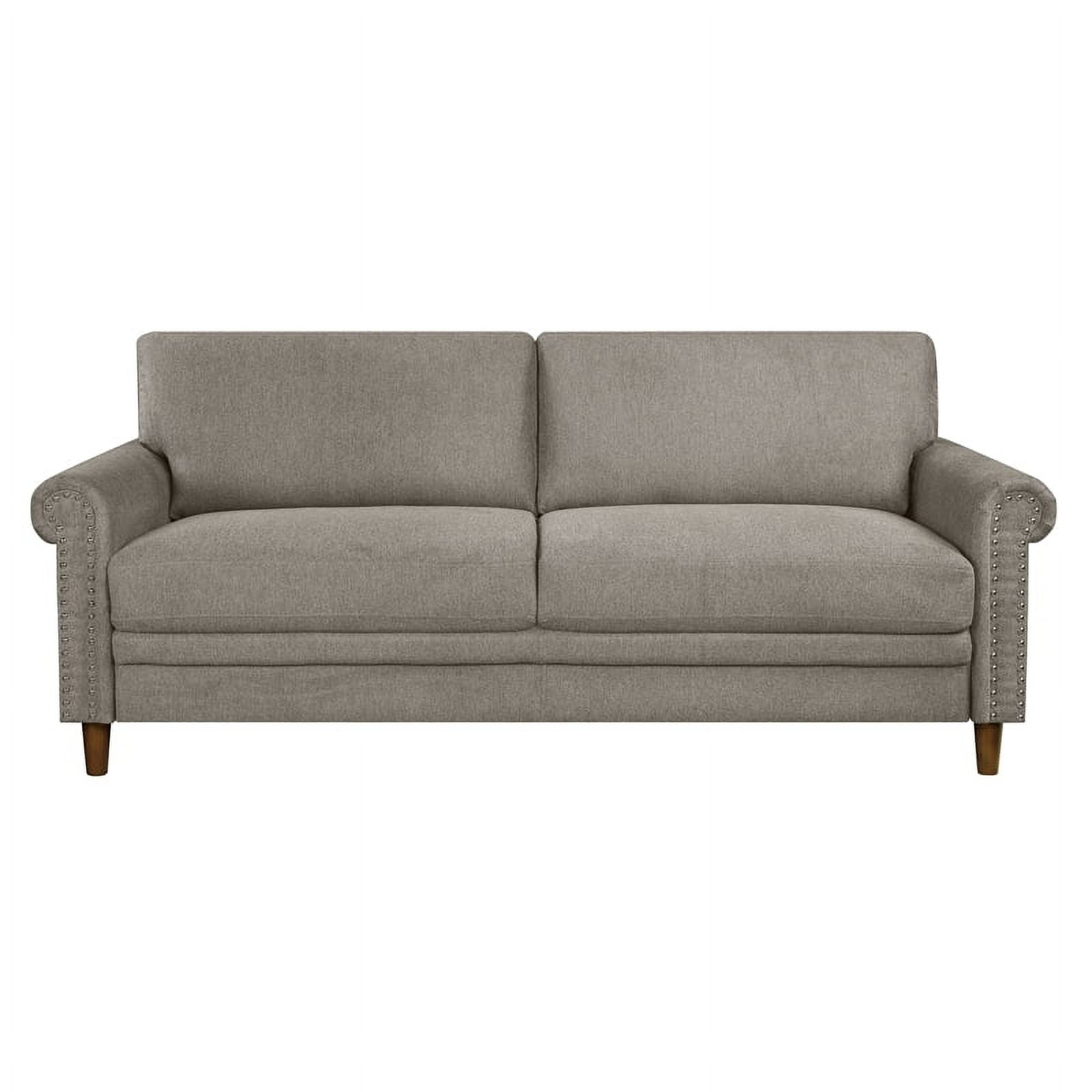Lexicon Kinsale Fabric Upholstered Sofa w/roll arms in Grayish Brown ...