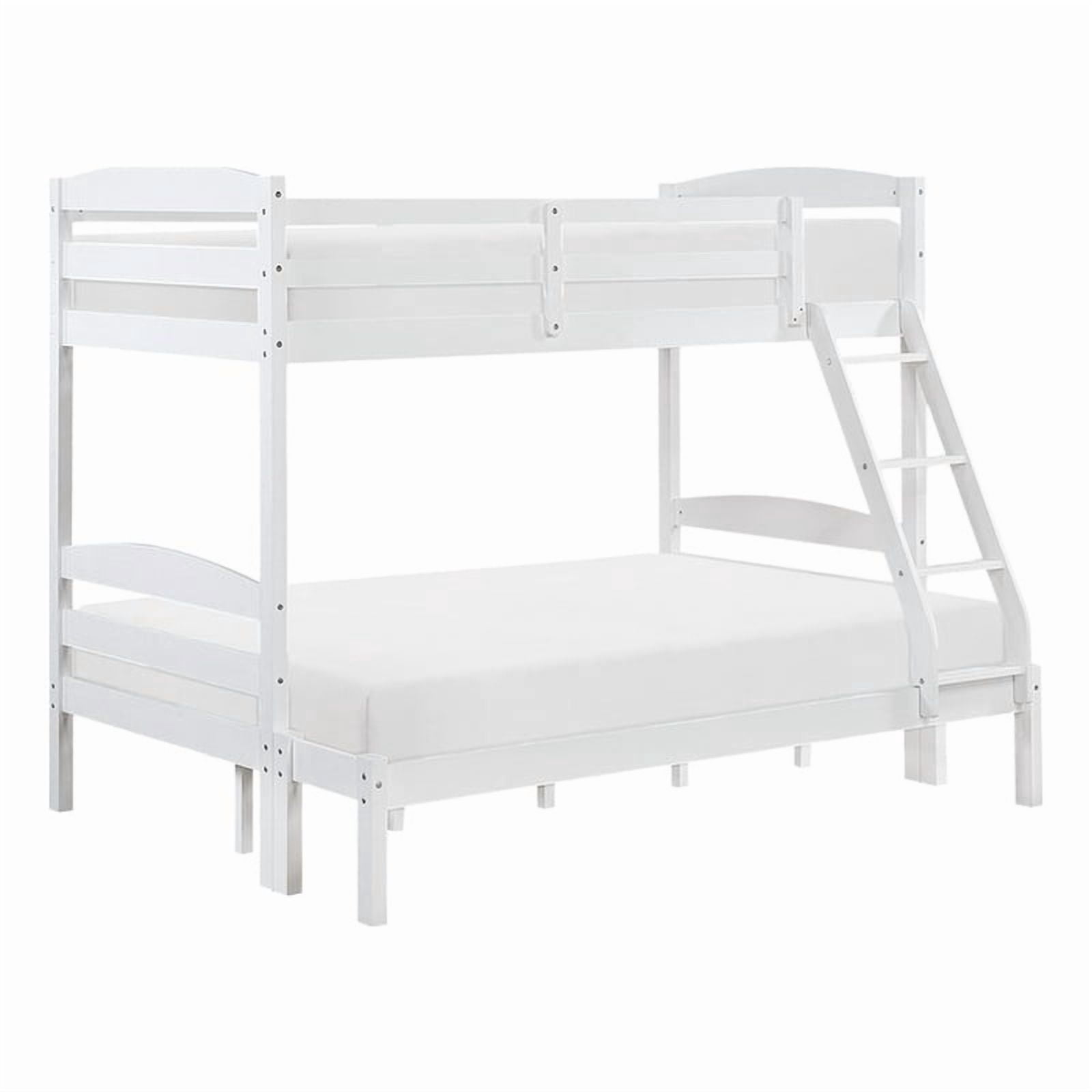 Lexicon Lani Asian Hardwood Twin/Full Bunk Bed in Wire Brushed White ...