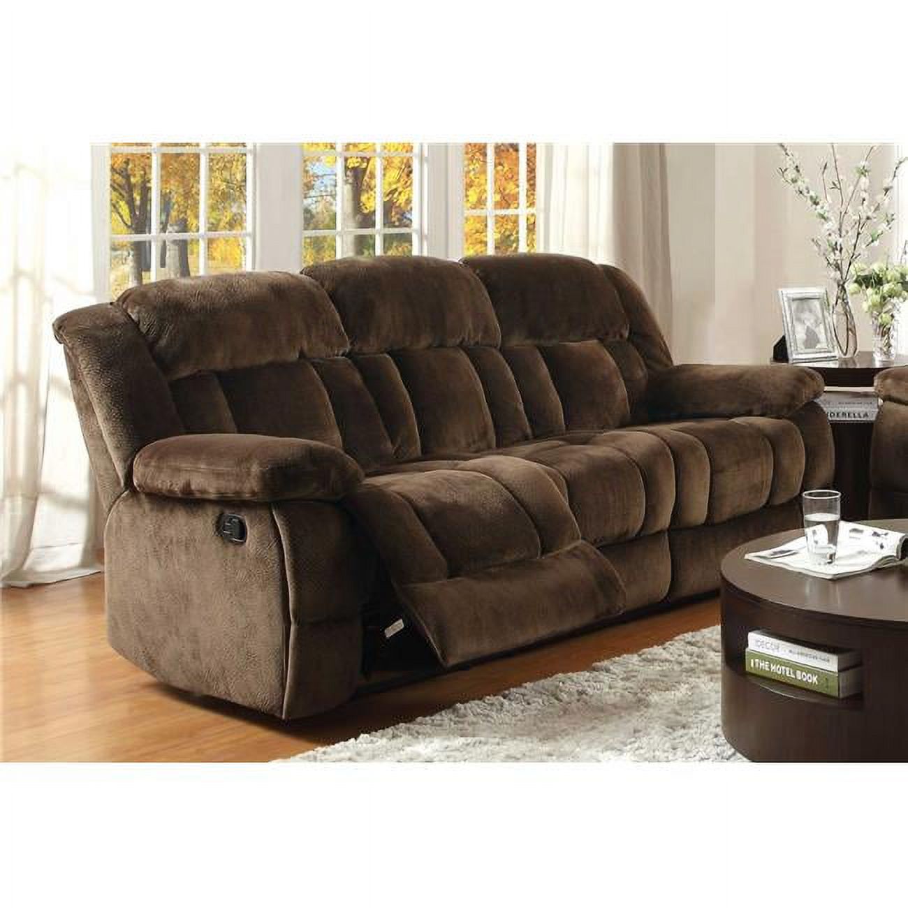 "Lexicon Laurelton Living Room Fabric Recliner Couch, 90"" Double ...