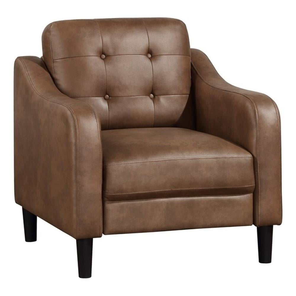 Lexicon Mallory Polished Microfiber Chair in Brown - Walmart.com