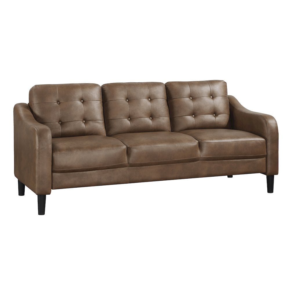 Lexicon Mallory Polished Microfiber Sofa in Brown - Walmart.com