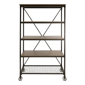 Lexicon Millwood 40" 5 Shelf Metal Bookcase in Pine - Walmart.com